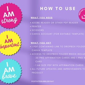 Bright Colors Positive Affirmation Station PRINTABLE + Editable Canva ...