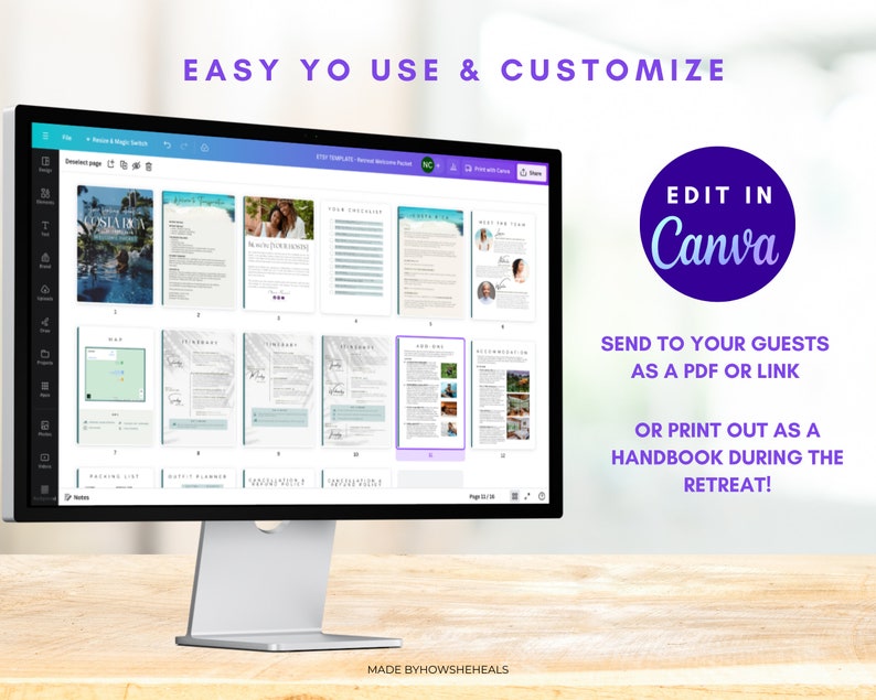 Healing Retreat Welcome Packet | Fully Customizable & Editable Canva ...