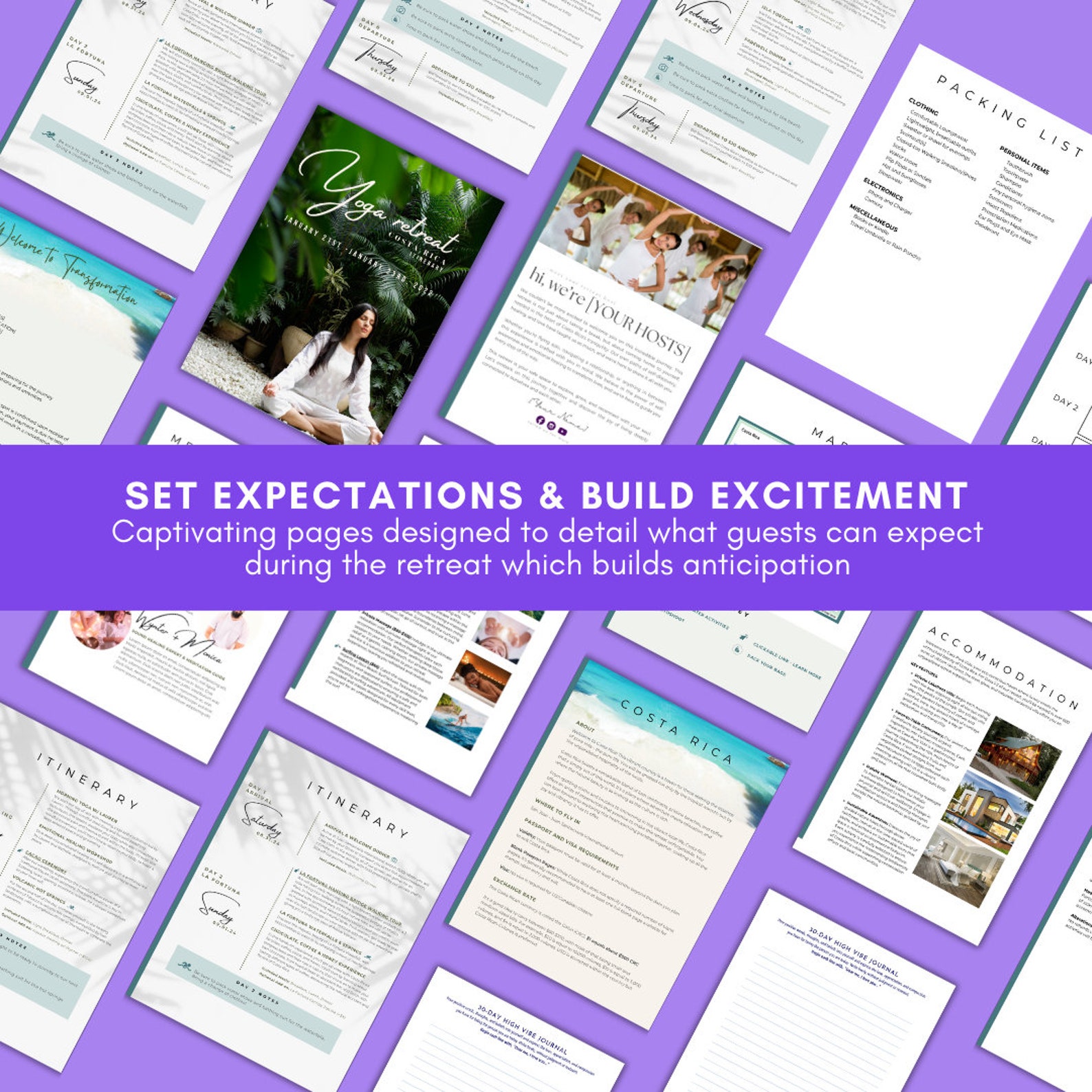 Yoga Retreat Welcome Packet | Fully Customizable & Editable Canva ...