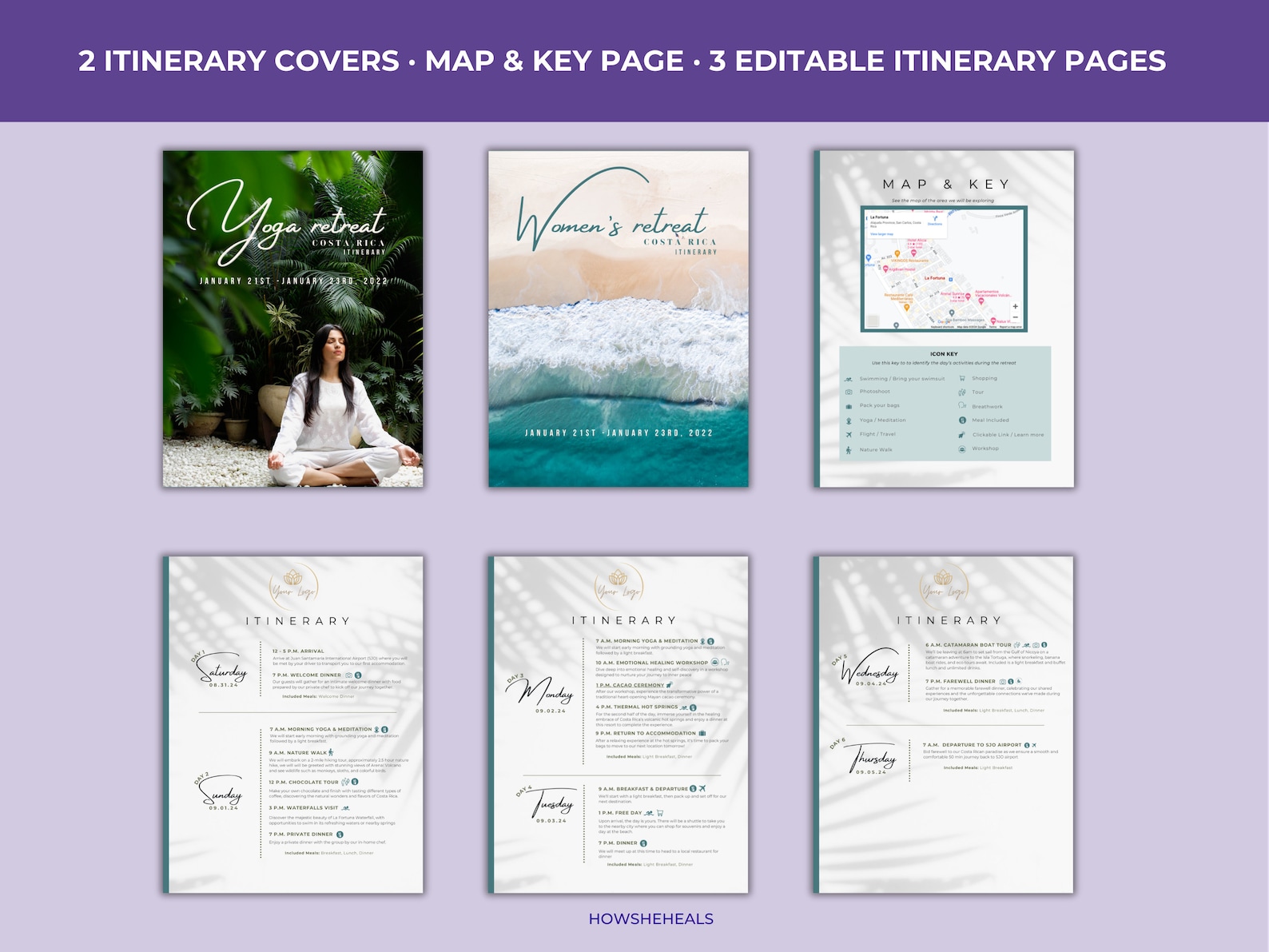 Women's Wellness Retreat Itinerary Template | Canva Customizable Event ...