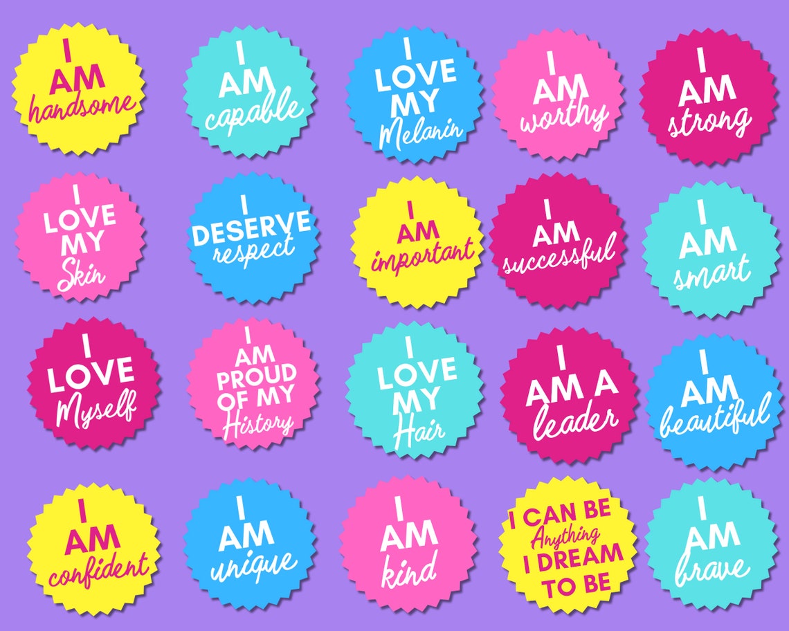 Bright Colors Positive Affirmation Station PRINTABLE + Editable Canva ...