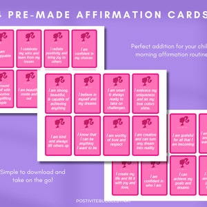24 Pink Affirmation Cards PRINTABLE With Editable Canva Template Link ...