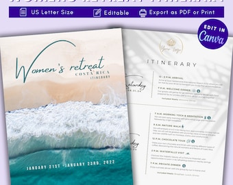Women's Wellness Retreat Itinerary Template | Three-day Retreat ...