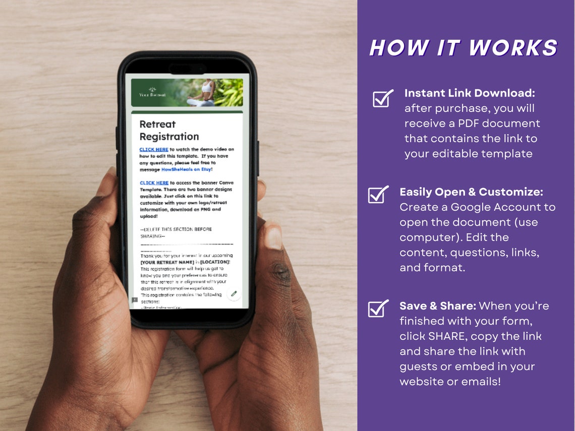 Retreat Registration Form Template | Customizable Google Form | Pre ...