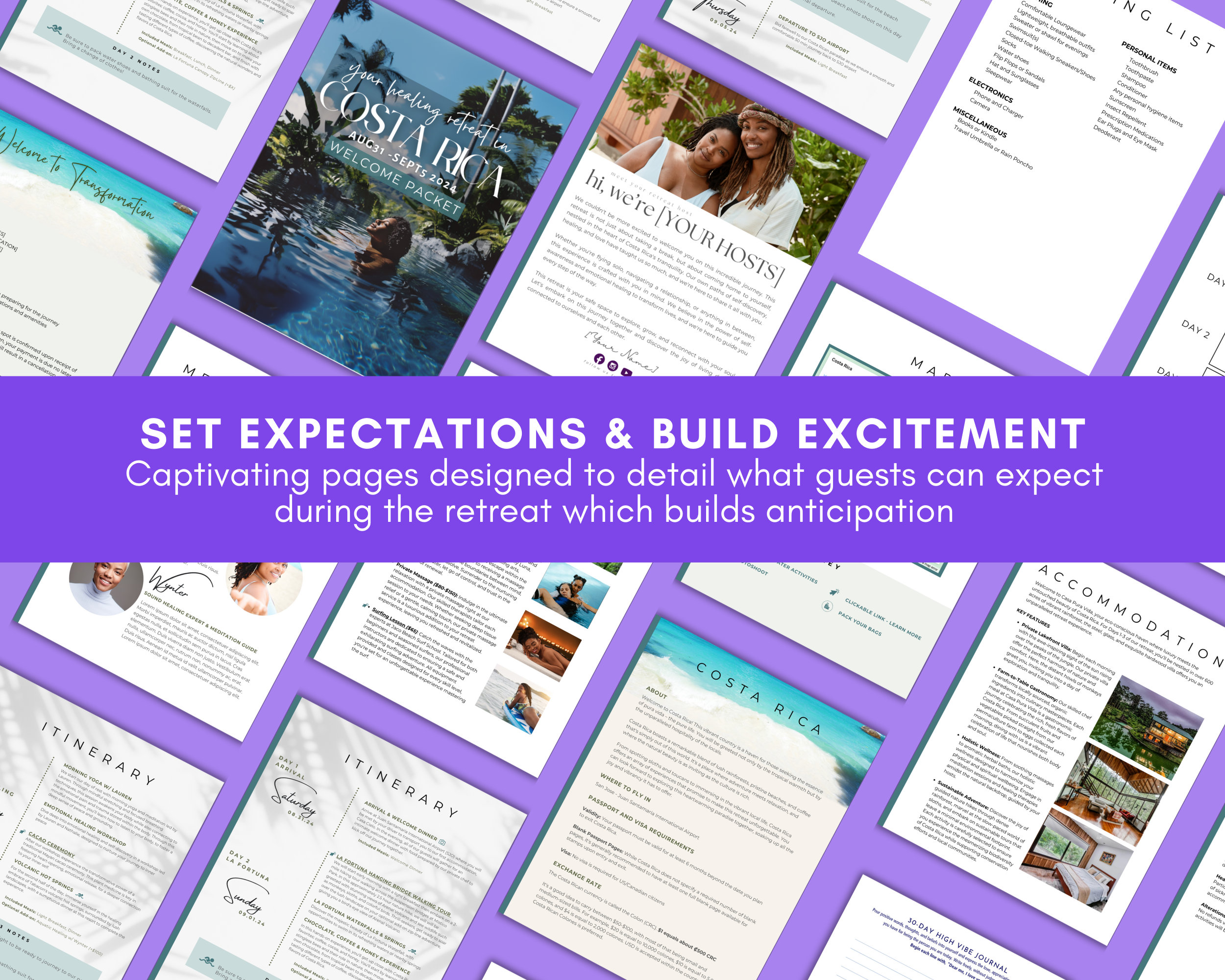 Healing Retreat Welcome Packet | Fully Customizable & Editable Canva ...