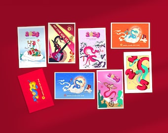 Year of the Snake Card, Cute Chinese New Year, Lunar New Year, Chinese ...