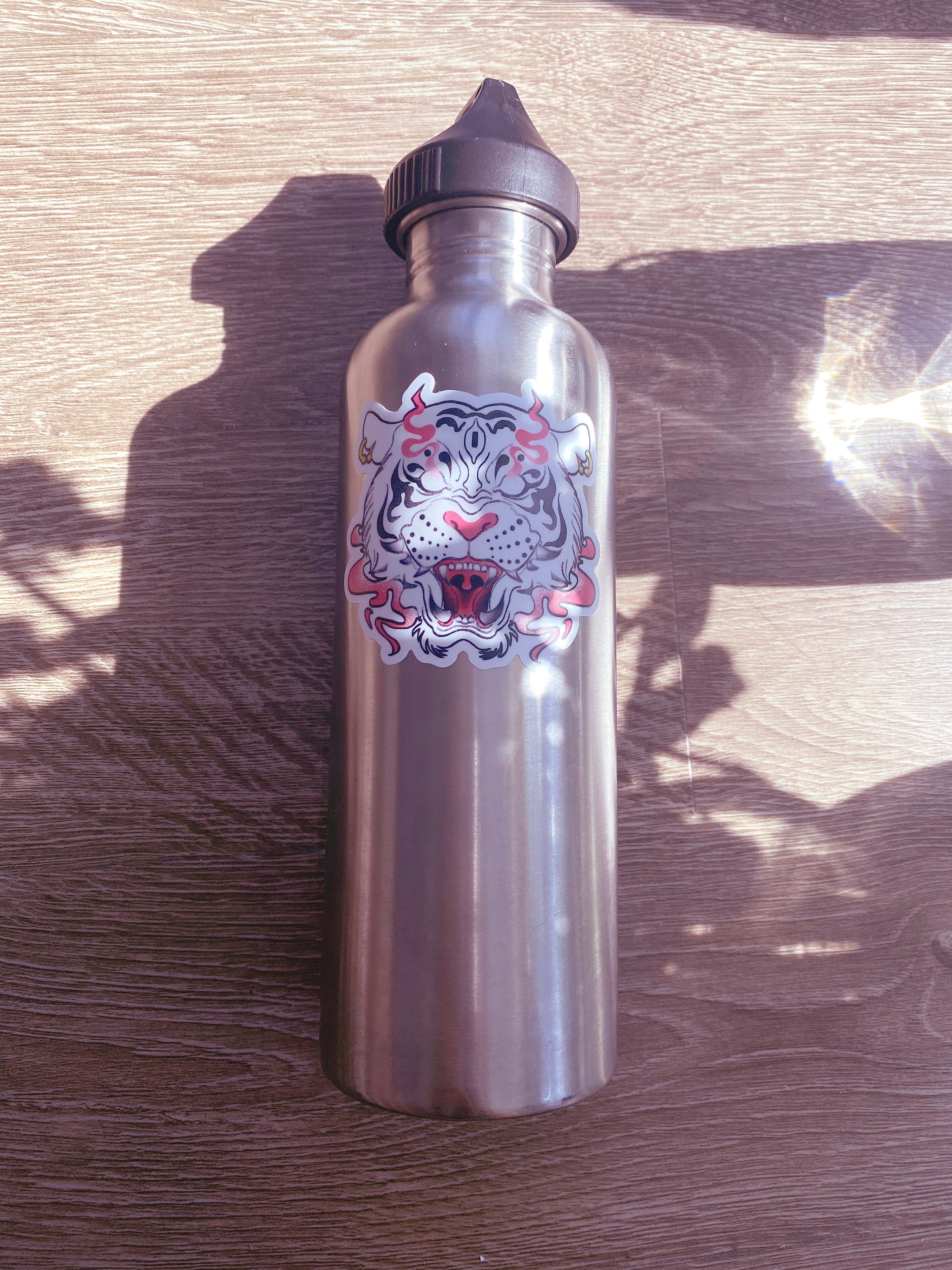 Fierce White Tiger Sticker – Glossy Finish | Bold Animal Design for ...