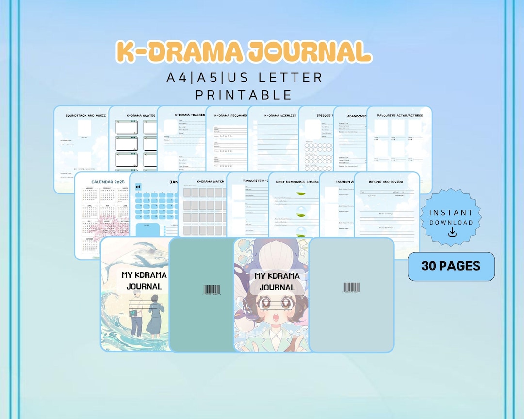 K-drama Journal | Printable Journal | K-drama Planner | Episode Tracker ...