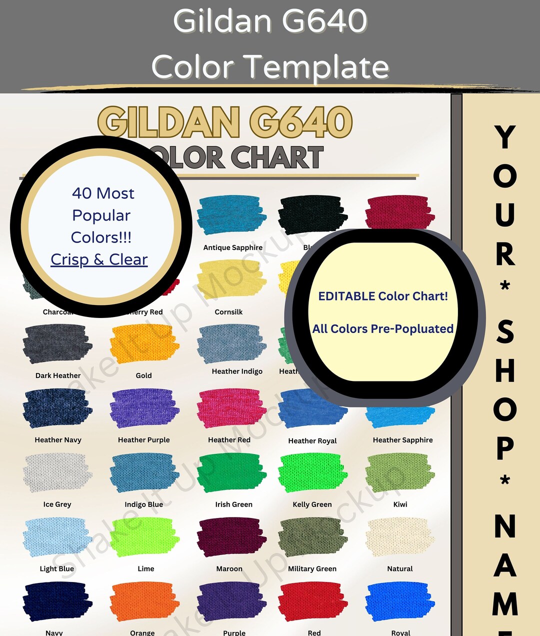 G640 Color Chart Heather Color Chart G640 Solid Color Chart - Etsy Israel