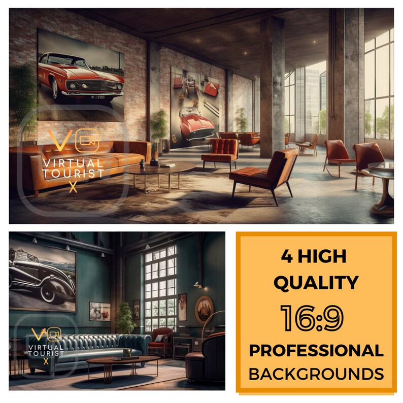 4X Henry Ford Lounge | Zoom Virtual Backgrounds | Backdrop | Office ...