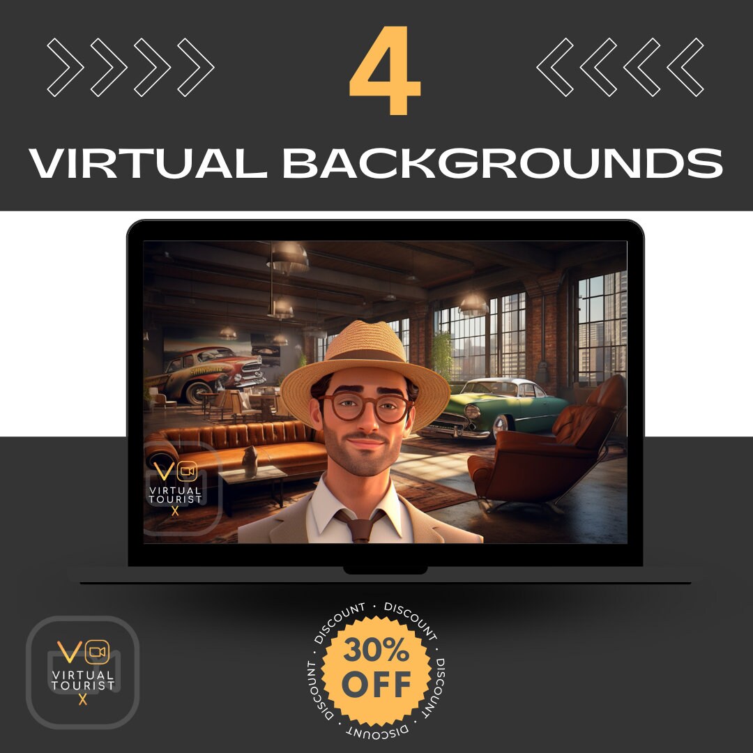 4X Henry Ford Lounge | Zoom Virtual Backgrounds | Backdrop | Office ...