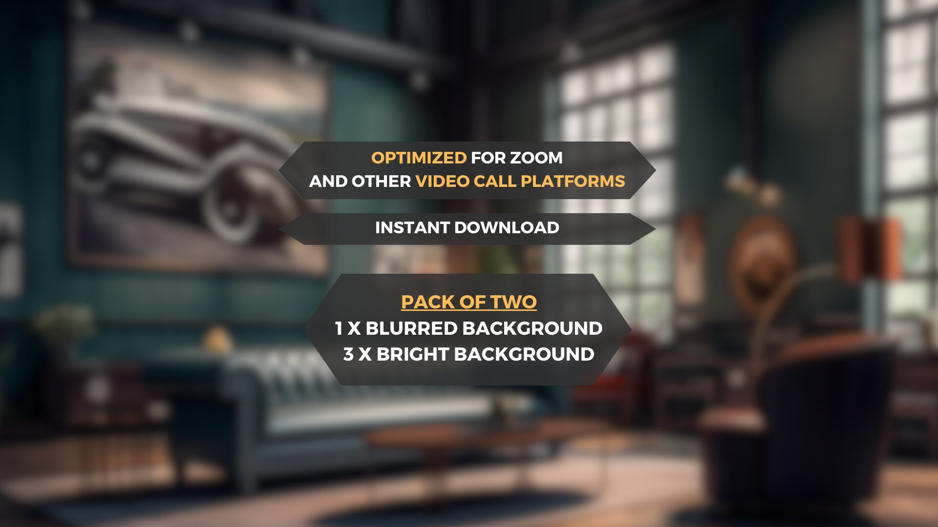 4X Henry Ford Lounge | Zoom Virtual Backgrounds | Backdrop | Office ...