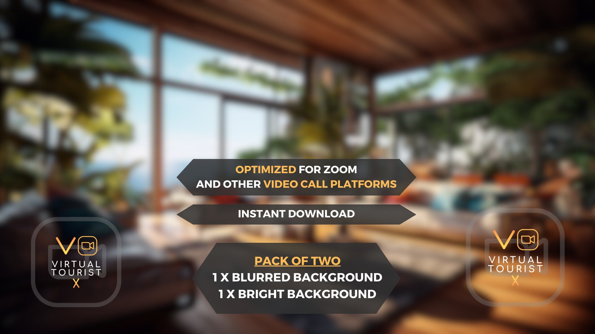 Zoom Tropical Getaway Background Backdrop Zoom Virtual Background ...