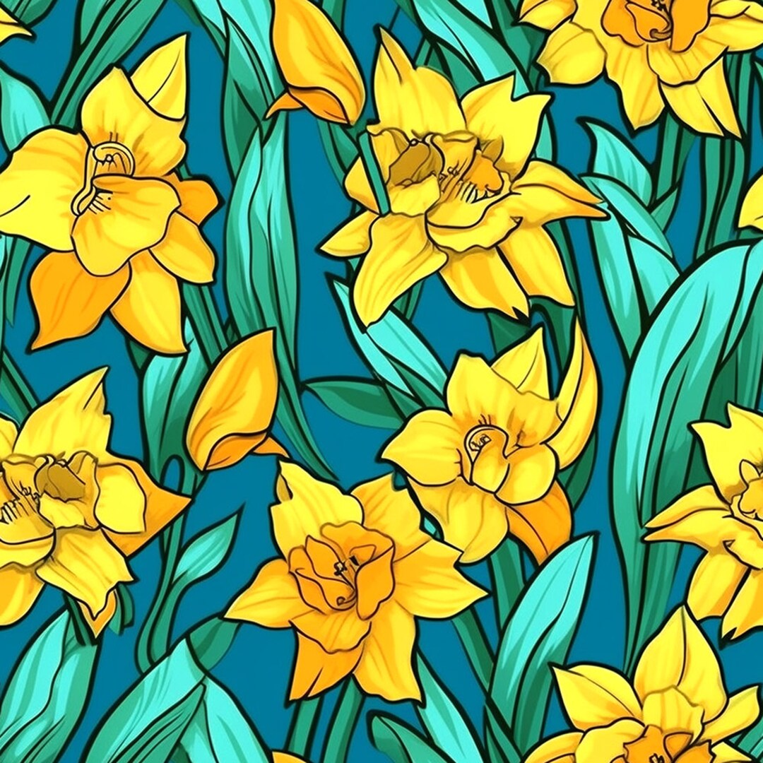 Yellow Daffodil Pattern - Etsy