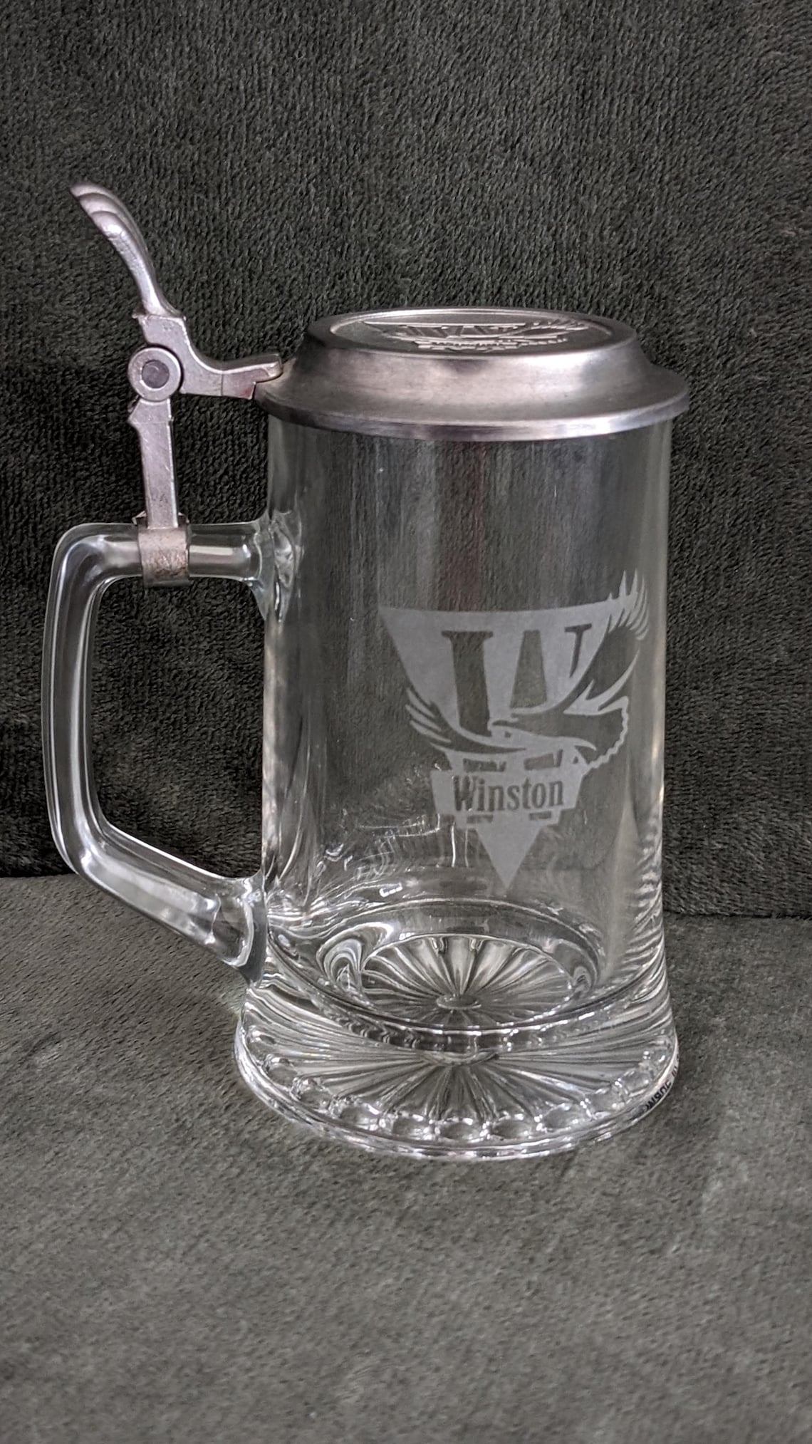 Vintage Winston Cigarettes Glass Beer Stein Mug W/ Aluminum Lid - Etsy