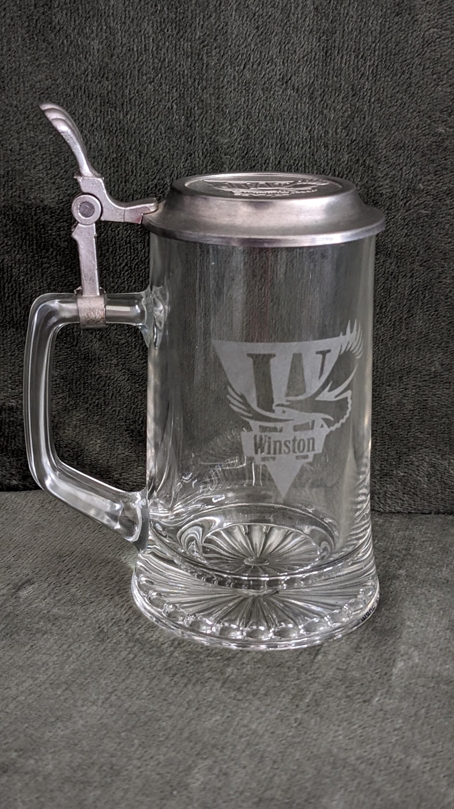 Vintage Winston Cigarettes Glass Beer Stein Mug W/ Aluminum Lid - Etsy