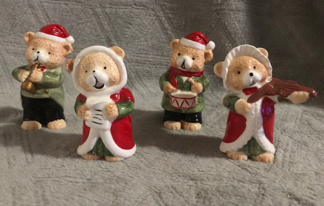 Vintage Frankel Christmas Carol Bear Figurines - Etsy