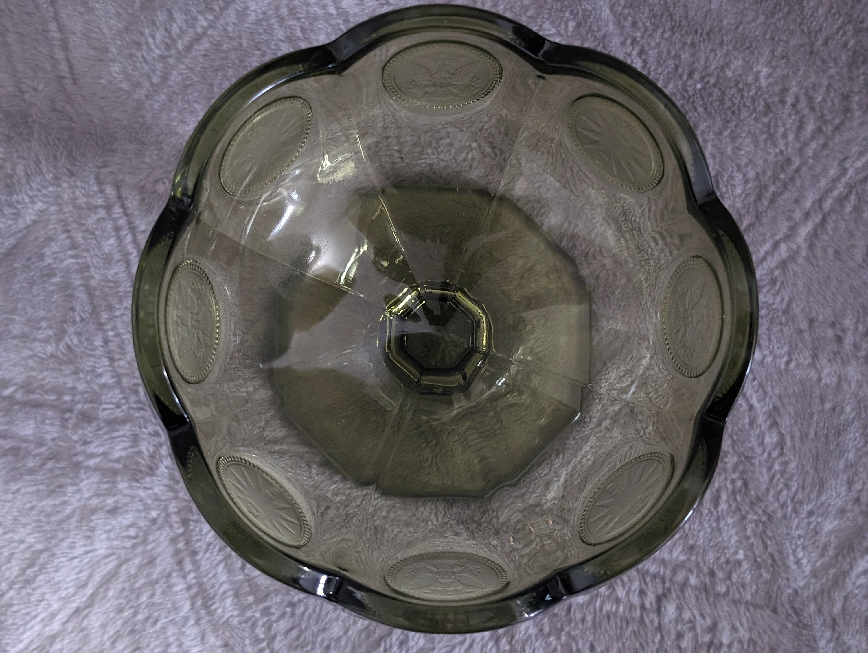 Vintage Fostoria Green Coin Glass Bowl Liberty Bell 1887 - Etsy