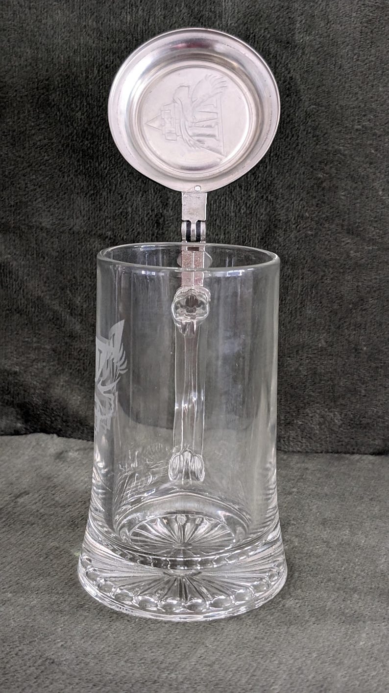 Vintage Winston Cigarettes Glass Beer Stein Mug W/ Aluminum Lid - Etsy