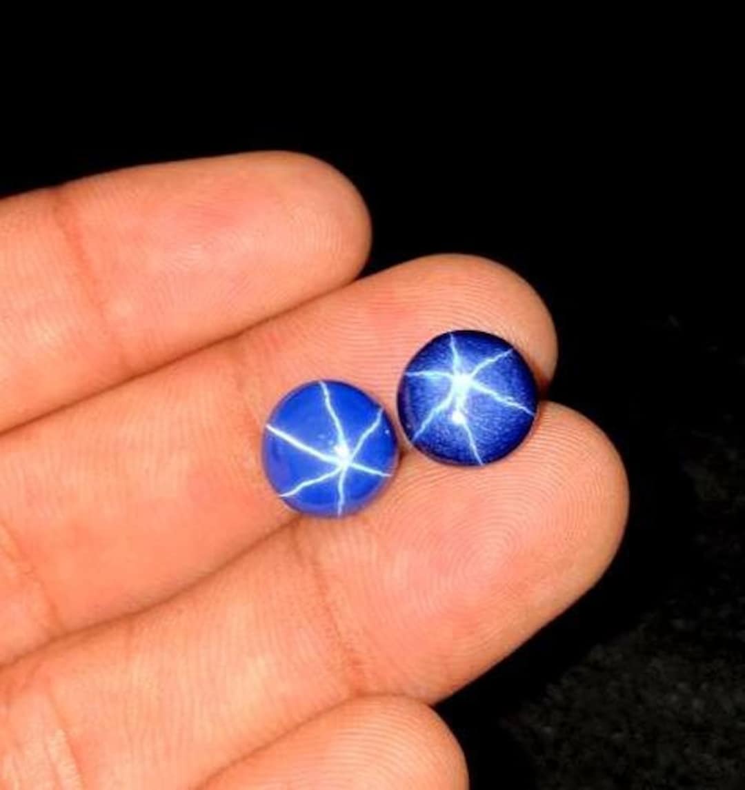BLUE STAR SAPPHIRE Gemstone 10ct Top Quality Natural Star Sapphire ...