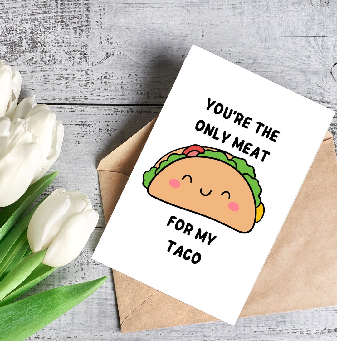 Funny Taco Card, Instant Download, Funny Love Card for Him, Digital ...