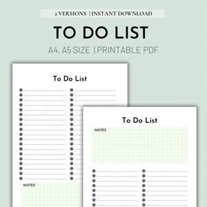Minimalist Printable to Do List, Daily Checklist, Daily Planner, A4/A5 ...