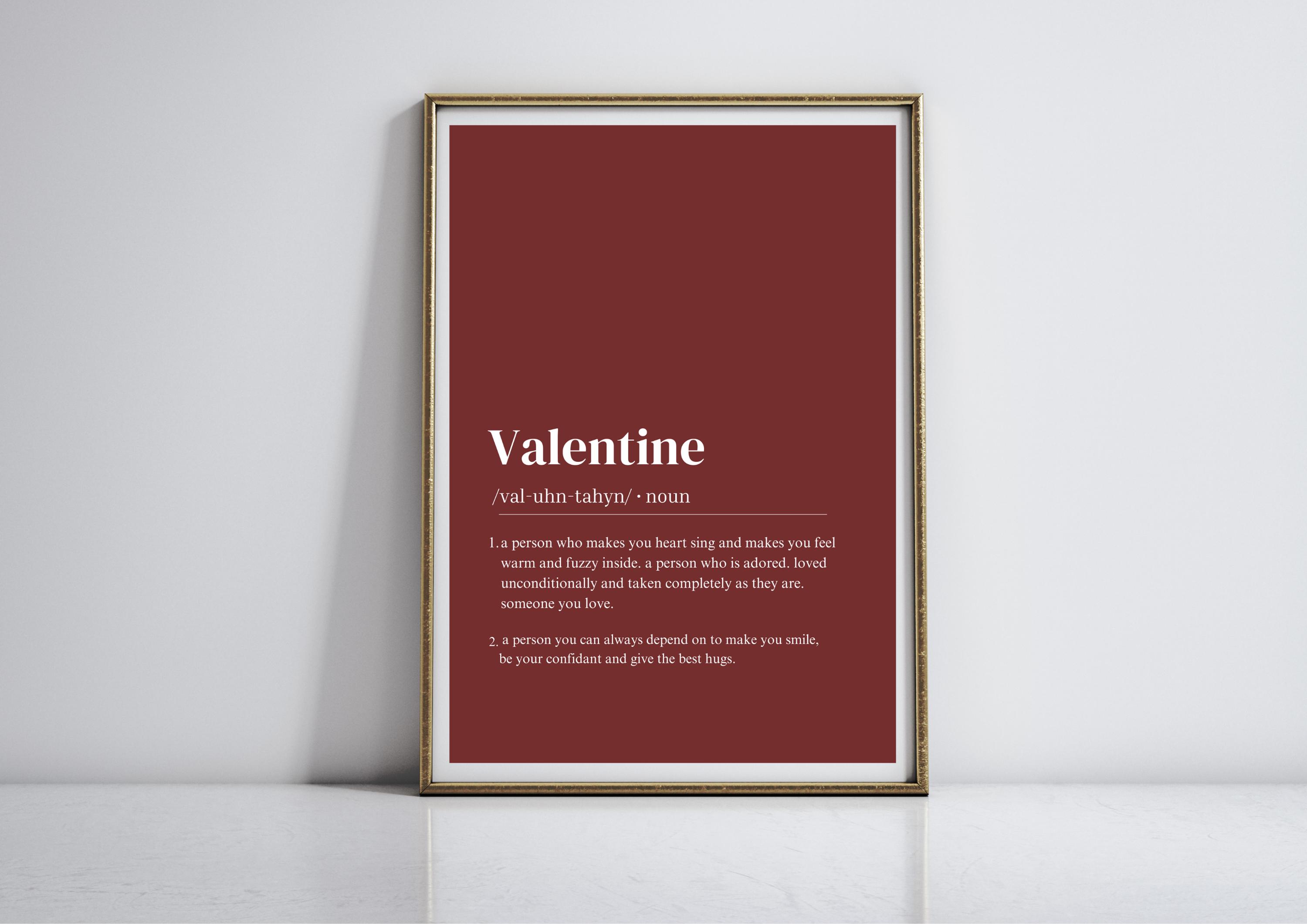 Claret Red Valentine Definition Poster, Valentines Day Gift Print ...