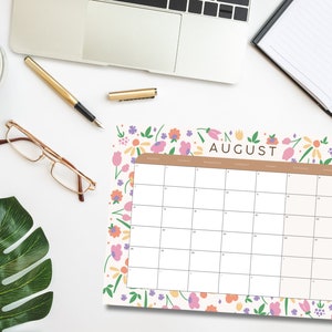 August Calendar 2023 Printable, Floral Minimal Cute Calendar A4/A5 ...