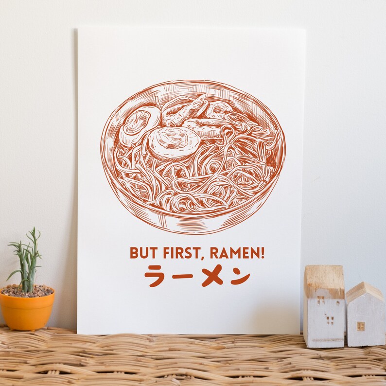 Japanese Ramen Poster, Food Art, Kitchen Decor Prints, Asian Food ...