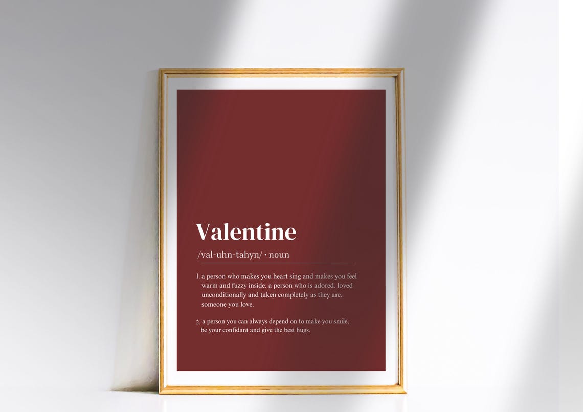 Claret Red Valentine Definition Poster, Valentines Day Gift Print ...