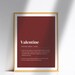 Claret Red Valentine Definition Poster, Valentines Day Gift Print ...