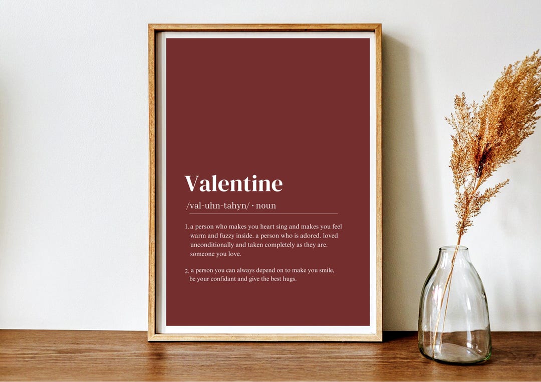 Claret Red Valentine Definition Poster, Valentines Day Gift Print ...