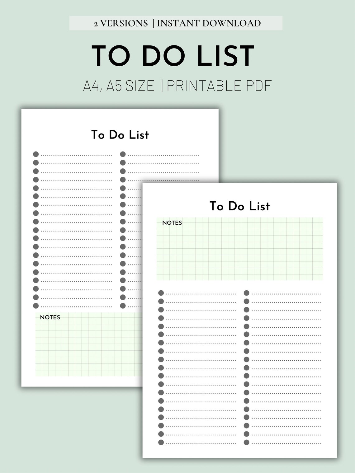 Minimalist Printable to Do List, Daily Checklist, Daily Planner, A4/A5 ...