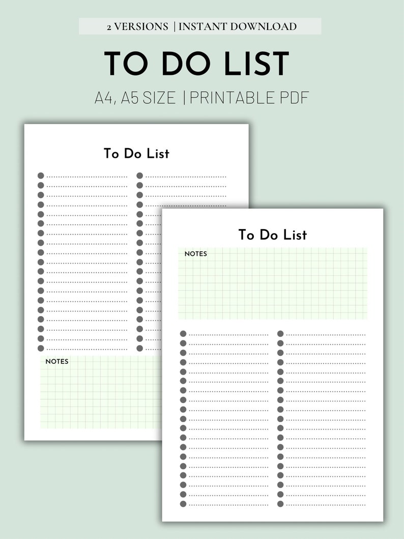 Minimalist Printable to Do List, Daily Checklist, Daily Planner, A4/A5 ...