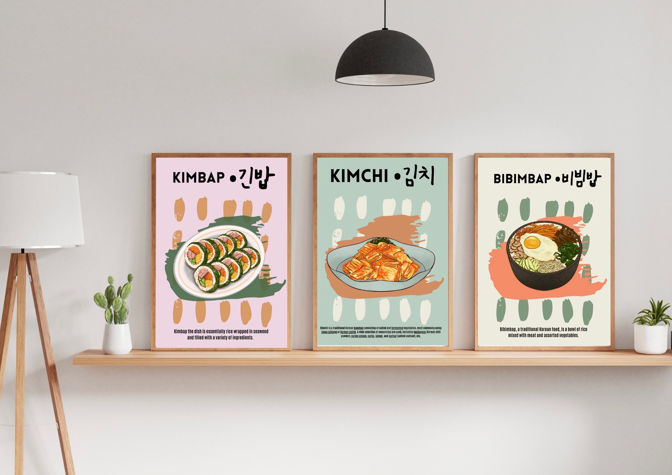 Set of 3 Korean Food Art Printable Seoul South Korea Kpop Kawaii Retro ...