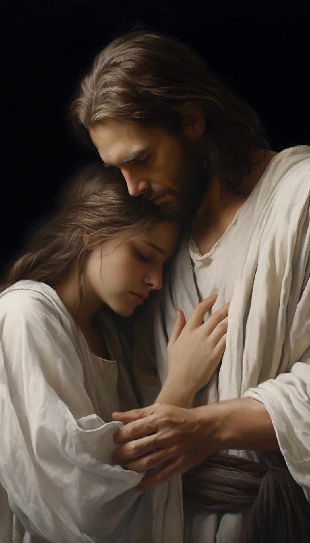 Jesus Christ Holding Hugging Comforting Teen Girl Young Women - Etsy