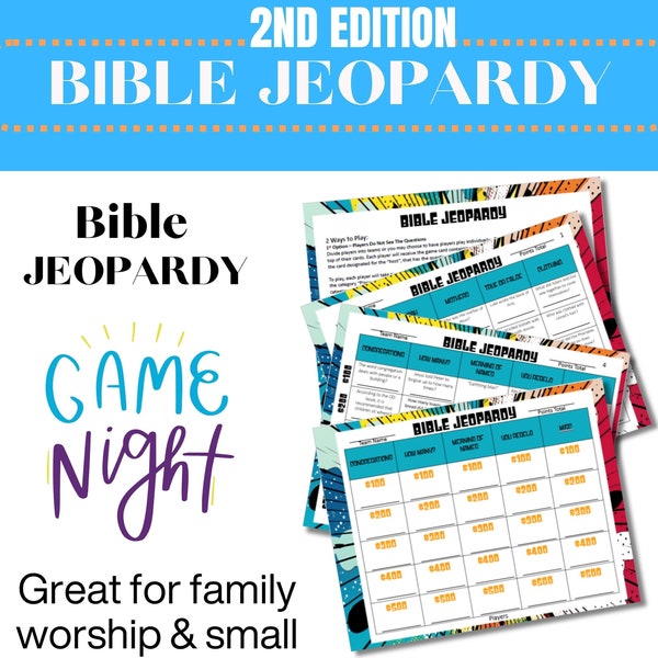 Bible Jeopardy for Adults - Etsy