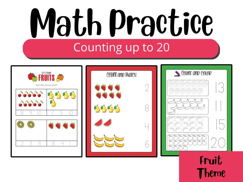 Counting 1 to 20 Worksheets for Preschool and Kindergarten With Number ...