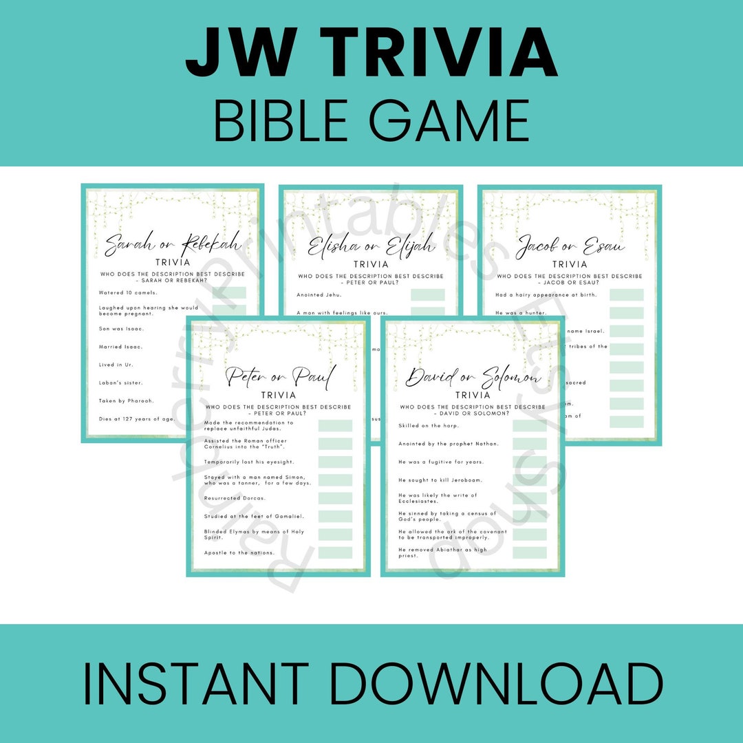 JW Family Worship Games, Jw Bible Character's Trivia, Printable Games ...