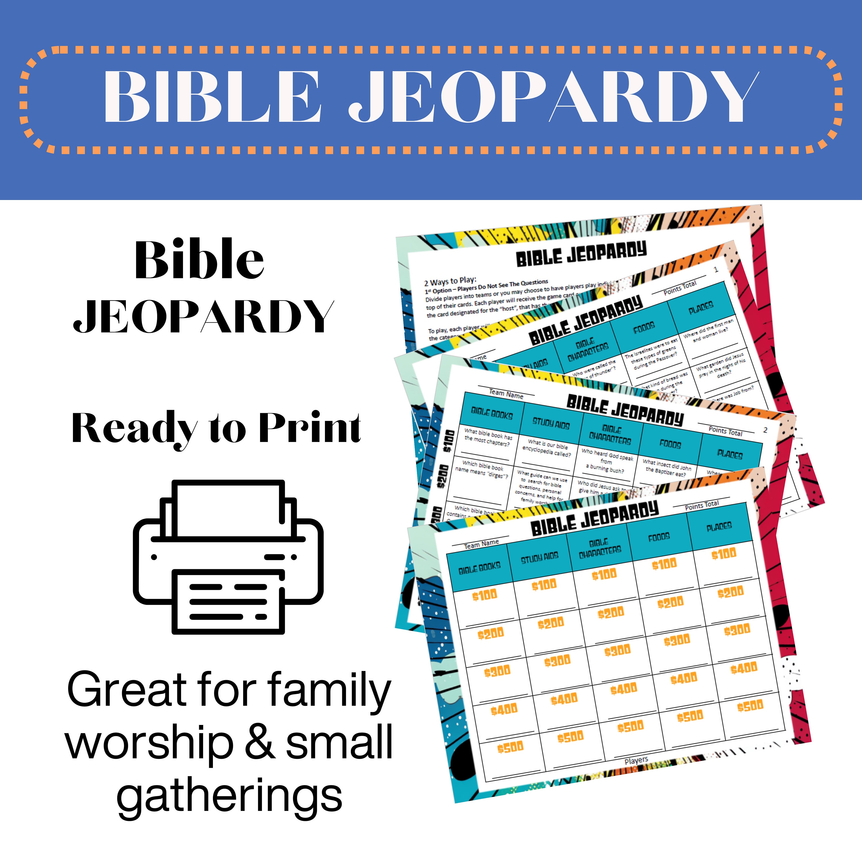 JW Family Worship Games, Bible Jeopardy Jw, Printable Games for JW ...