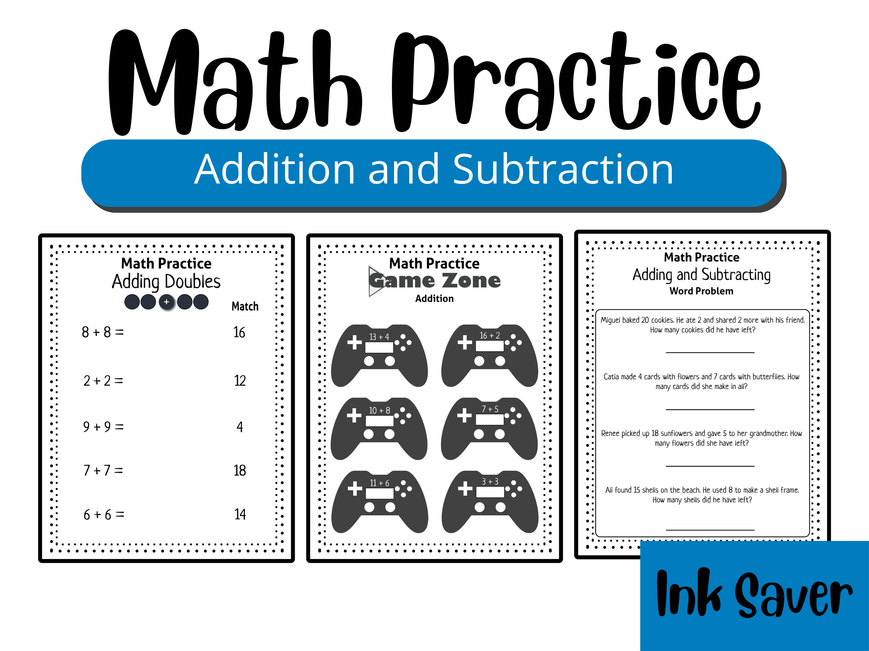 Addition and Subtraction Math Practice Worksheets. Easy Math Drills ...
