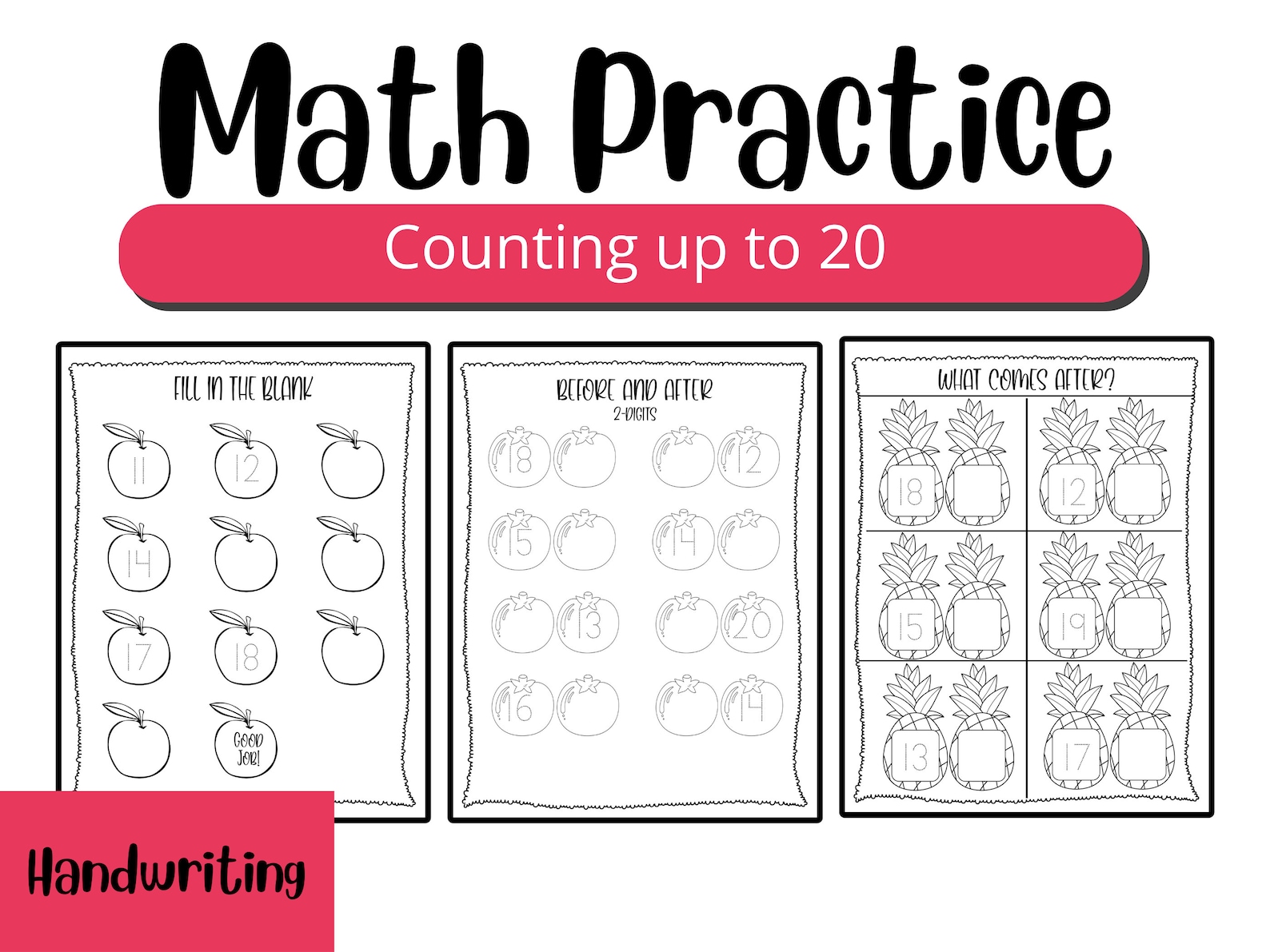 Counting 1 to 20 Worksheets for Preschool and Kindergarten With Number ...