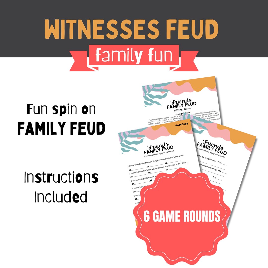 JW Family Worship Games, Jw Feud Game, Printable Games for JW, Bible ...
