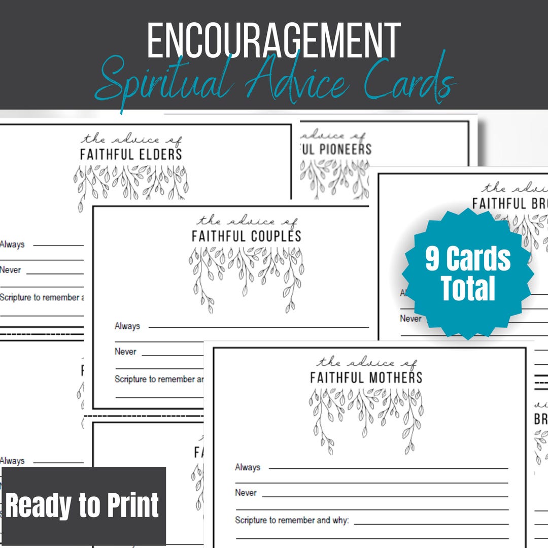 JW Encouragement Cards, JW Family Worship Ideas, Spiritual Advice ...