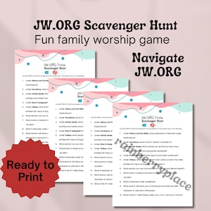 JW Family Worship Games Ideas, Jw.org Scavenger Hunt, Games for JW ...