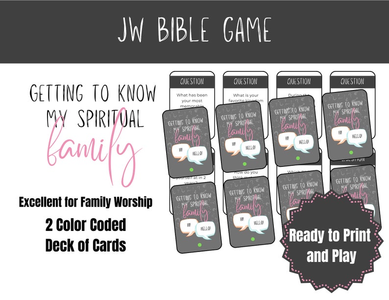 JW Games, JW Family Worship, Getting to Know My Spiritual Family Card ...