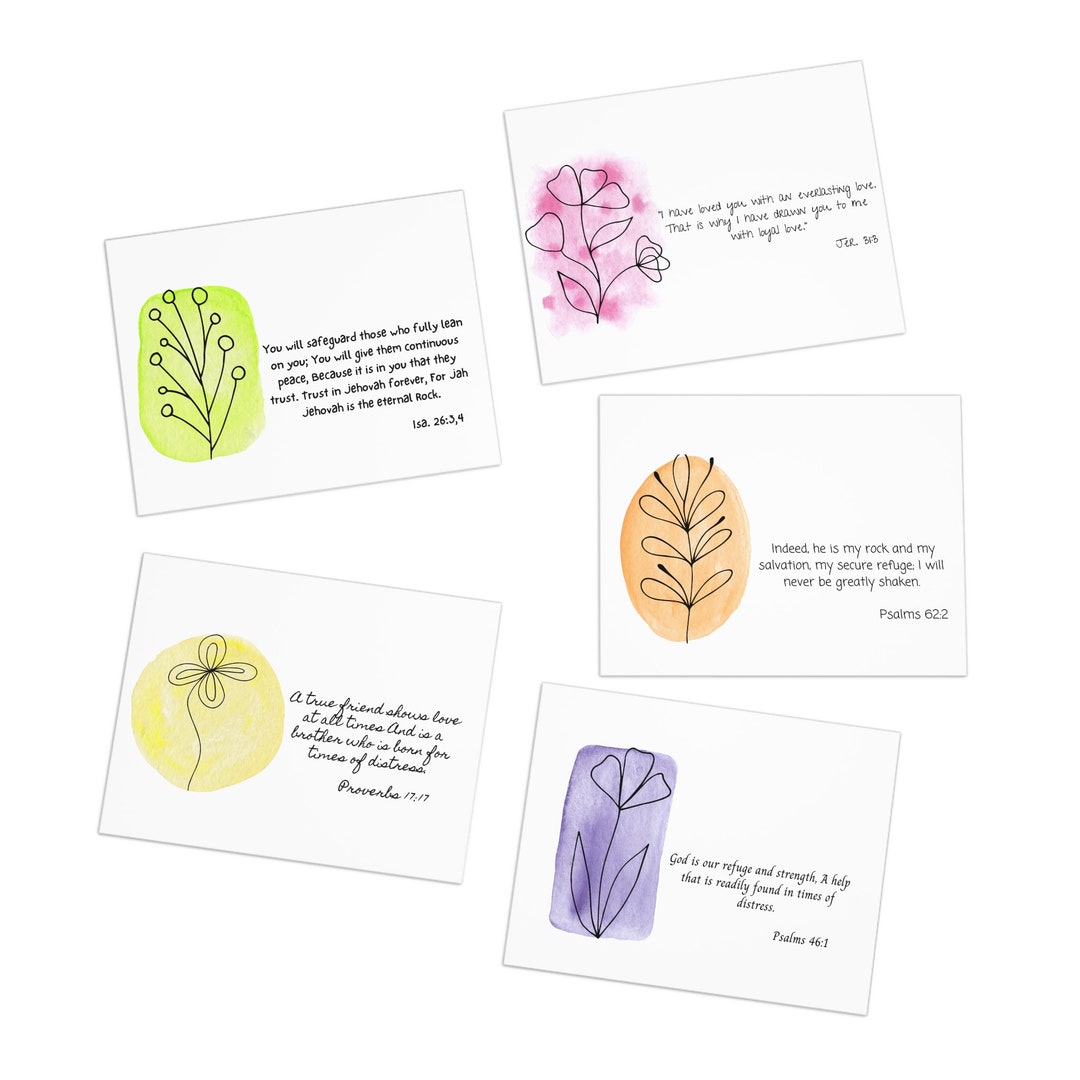 JW Greeting Cards, JW Encouragement Card, 5 Cards Variety, JW Gifts, Jw ...