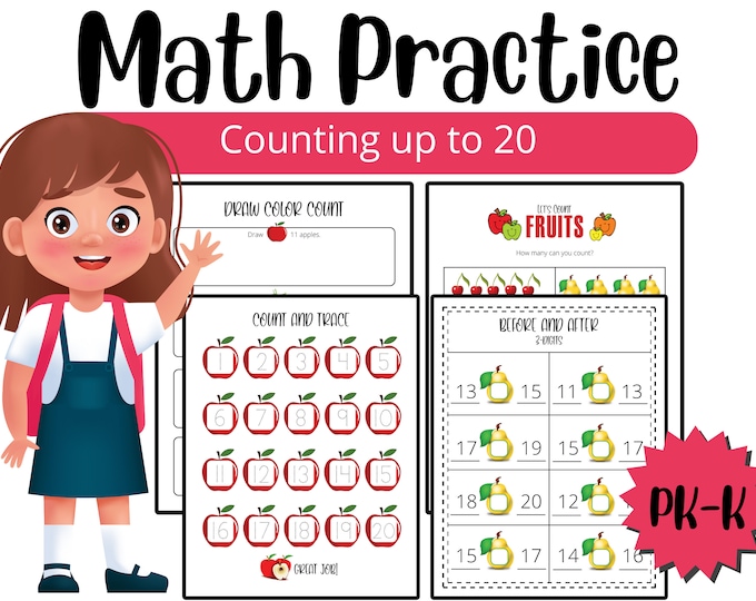 Numbers 1 - 20 Tally Marks Printable Worksheet Kindergarten Homeschool Busy Book - Etsy Canada