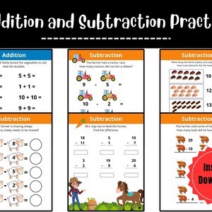 Kindergarten 1st Grade Printable Math Worksheets, Addition and ...