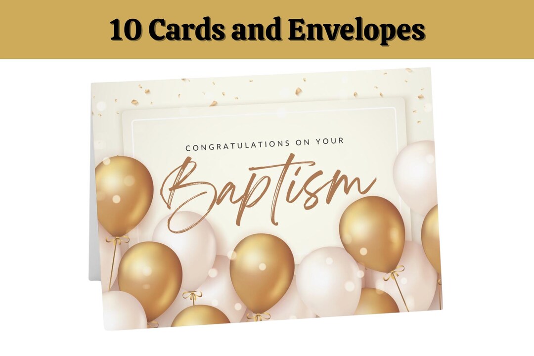 JW Baptism Card, JW Greeting Cards 10 Pack, JW Congratulations Baptism ...